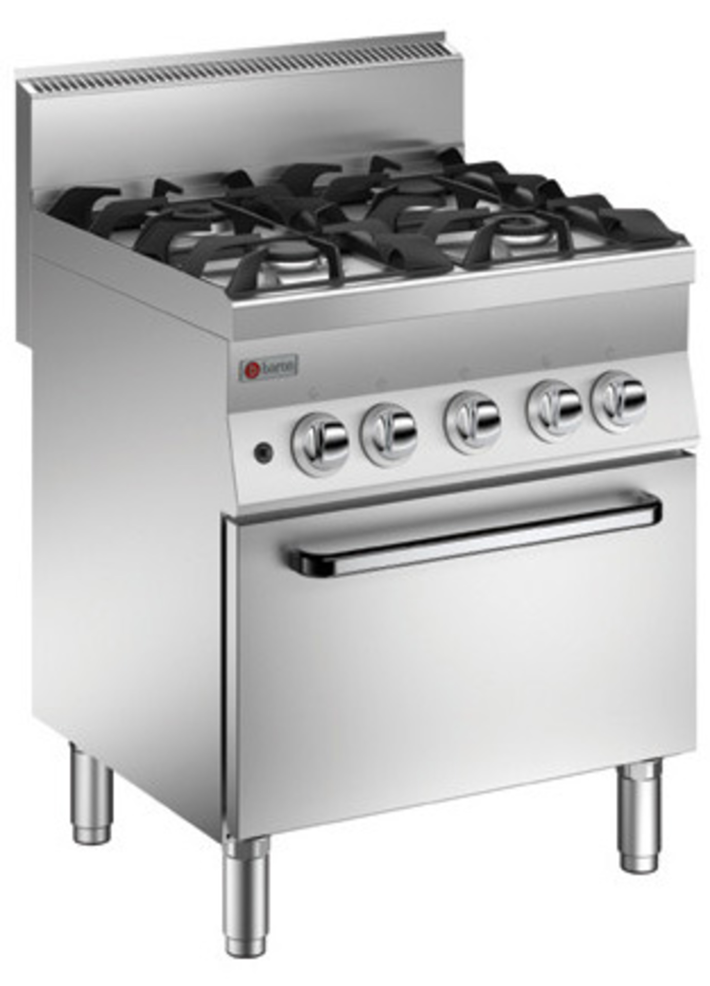 4 BURNERS GAS RANGE ON ELECTRIC VENTILATED OVEN BARON